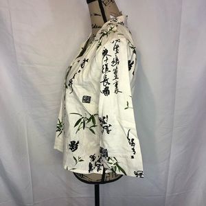 Norm Thompson | Tops | Norm Thompson Sz S Asia Writing Button Front Top ...